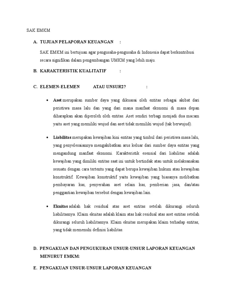 Panduan SAK EMKM untuk Pengusaha | PDF