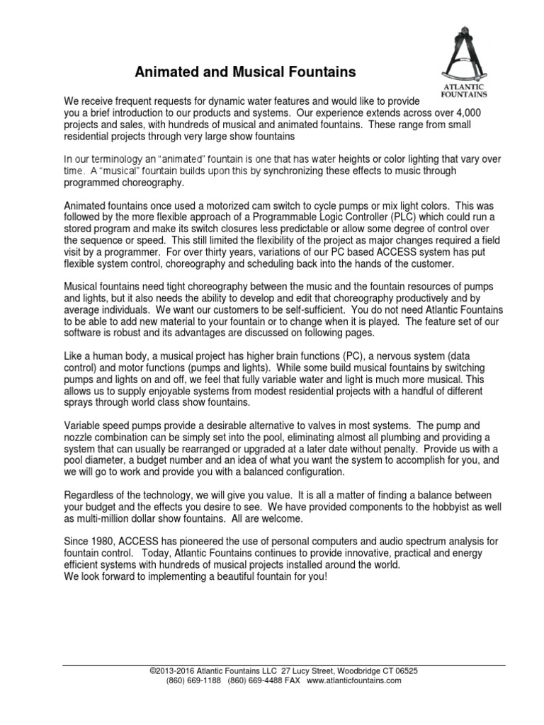 Water Fountains | PDF | Fountain | Programmable Logic Controller