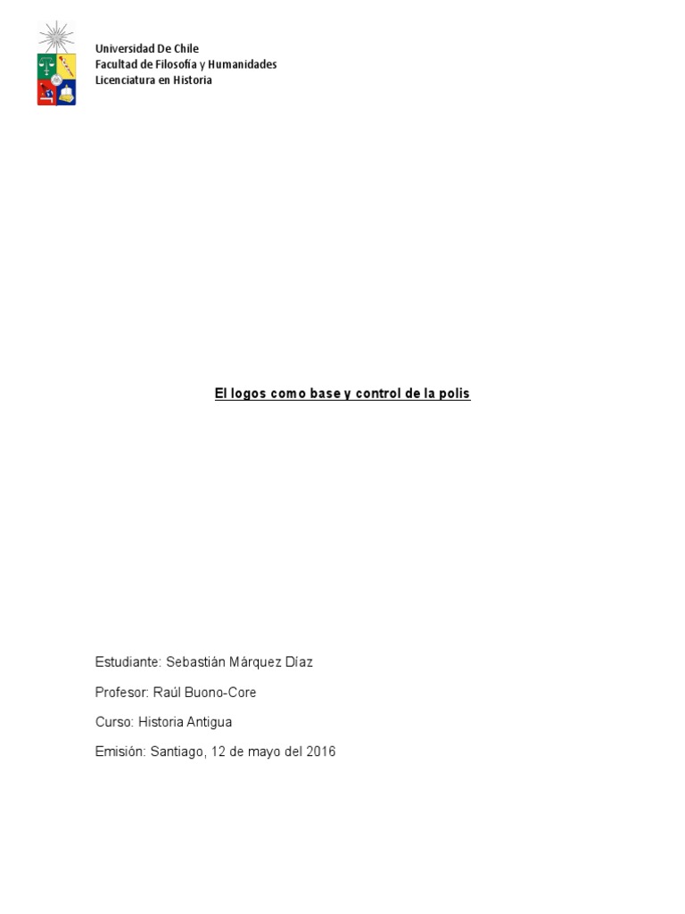 El Logos Como Base y Control de La Polis | PDF