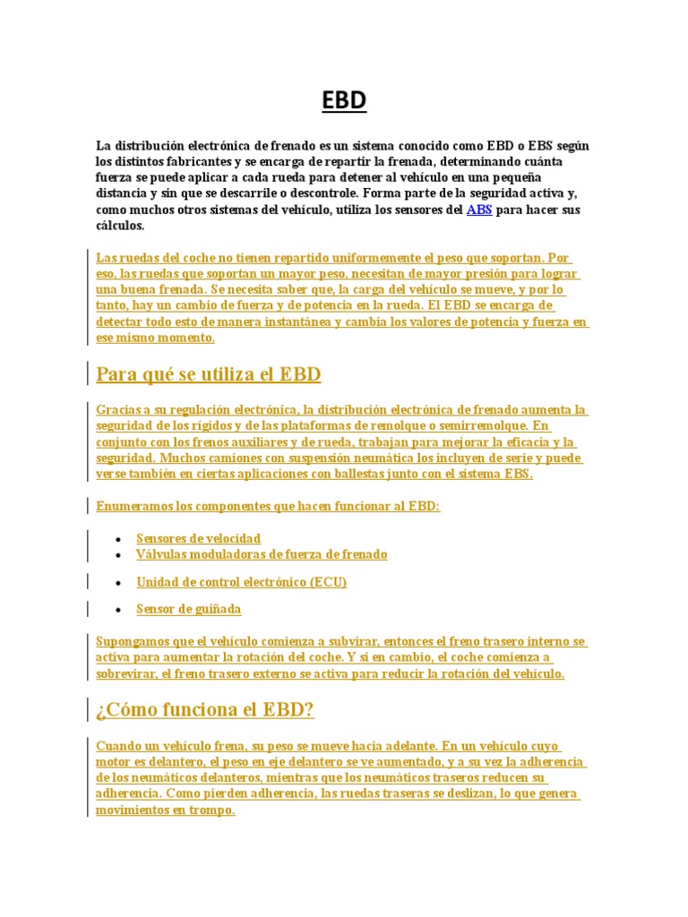 Sistema Ebd Pdf Sistema De Freno Antibloqueo Presión