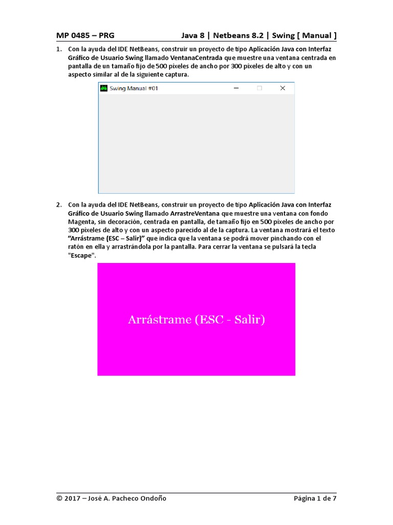 Java 8 - Netbeans 8.2 - Swing (Manual) - Ejercicios PDF | PDF ...