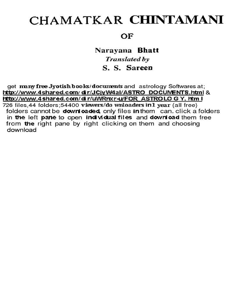 Jyotish 1886 Chamatkar Chintamani | PDF | Planets In Astrology | Horoscope