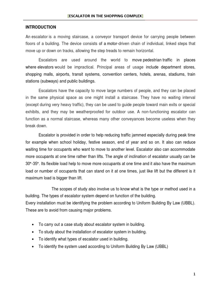 Escalator Report | PDF | Escalator | Elevator