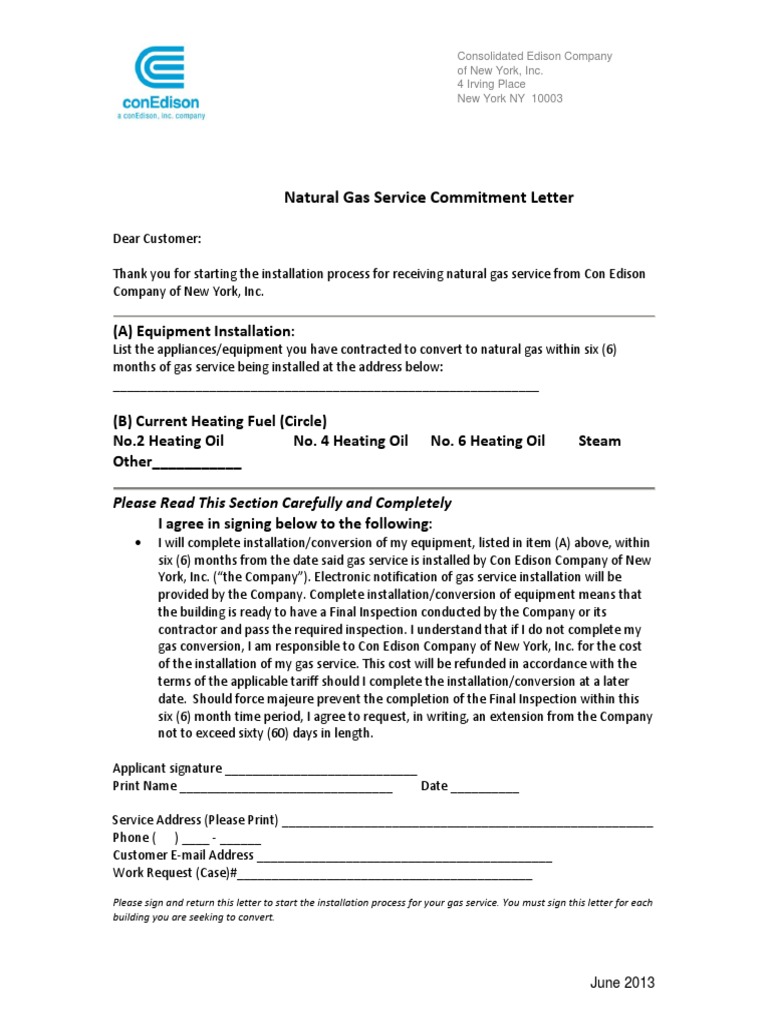 Natural Gas Commitment Letter PDF | PDF | Energy And Resource | Nature