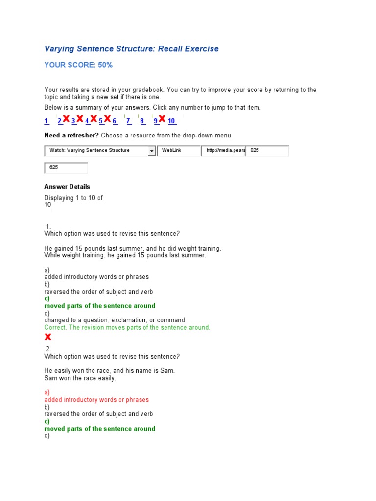 Varying Sentence Structure 11 | Download Free PDF | Sentence ...
