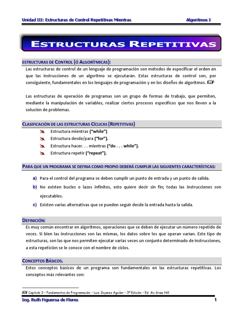 3 - Unidad III Estructuras de Control Repetitiva Mientras - Parte I ...