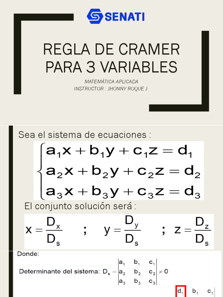 Regla de Cramer | PDF