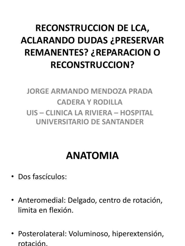 Aumentacion Lca | PDF | Rodilla | Extremidades (anatomía)