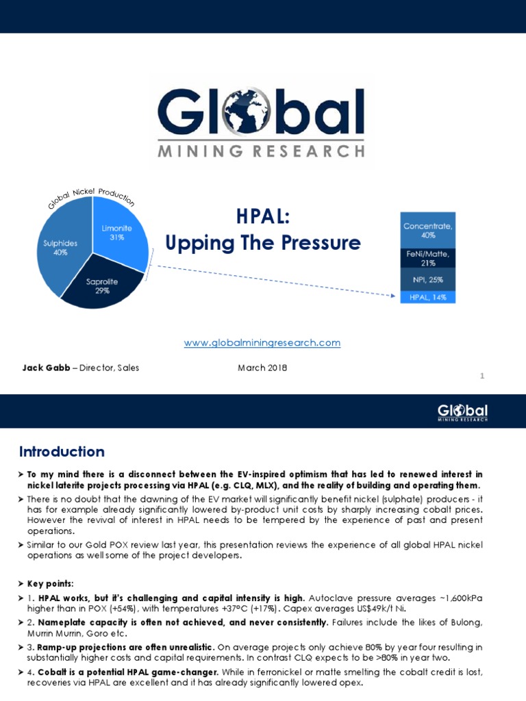 HPAL Upping The Pressure | PDF | Nickel | Cobalt