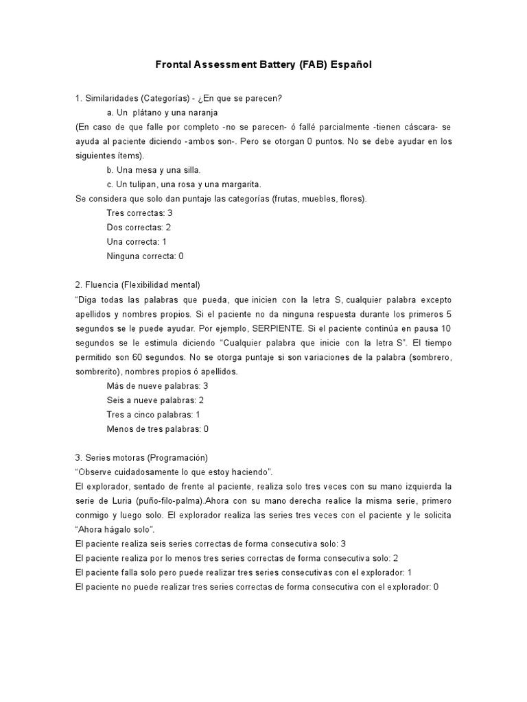 Cognitive Assessment Battery Pdf