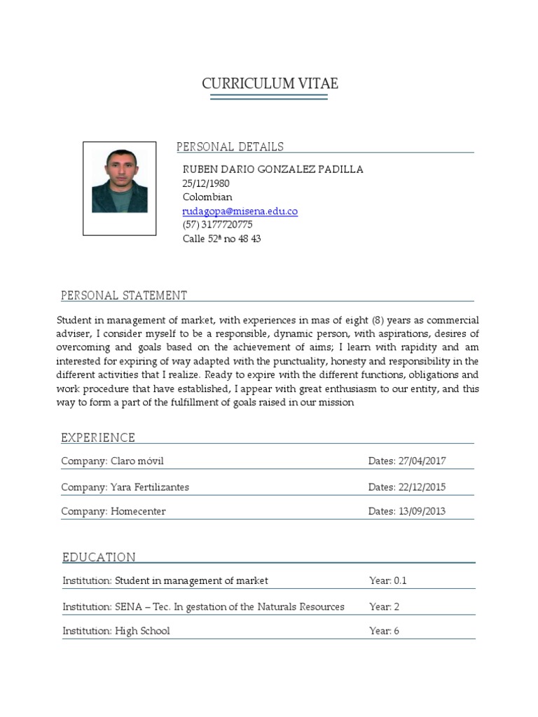 Curriculum Vitae: Personal Details | PDF | Behavior Modification | Change