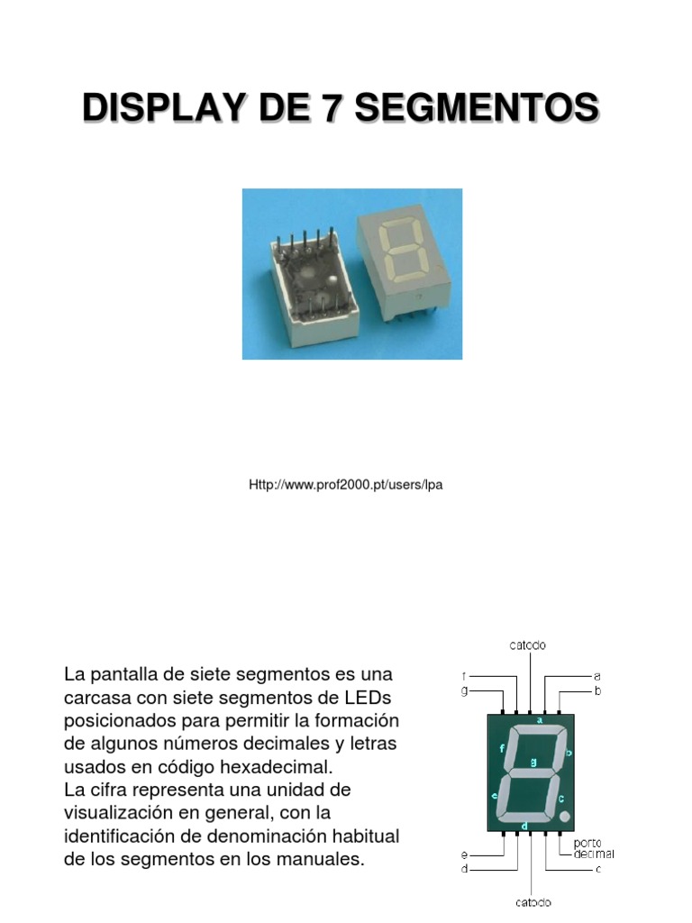Display de 7 Segmentos | PDF | Decimal codificado en binario | Diodo ...