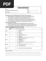 Volleyball Skills Assessment Rubric | PDF | Volleyball | Teams