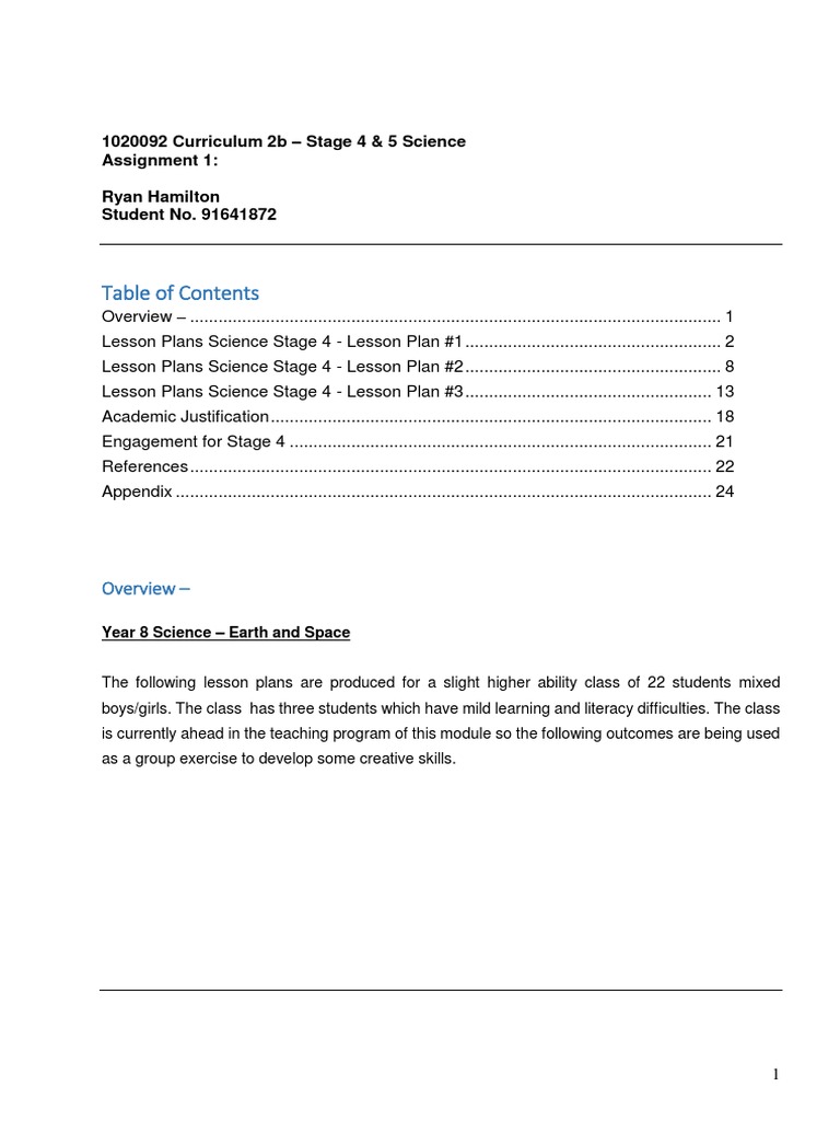 Curriculum - Science Stage 4 - Lesson Plans | PDF | Pedagogy | Teachers