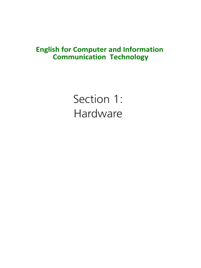 English For Computing and ICT | PDF | Image Scanner | Printer (Computing)