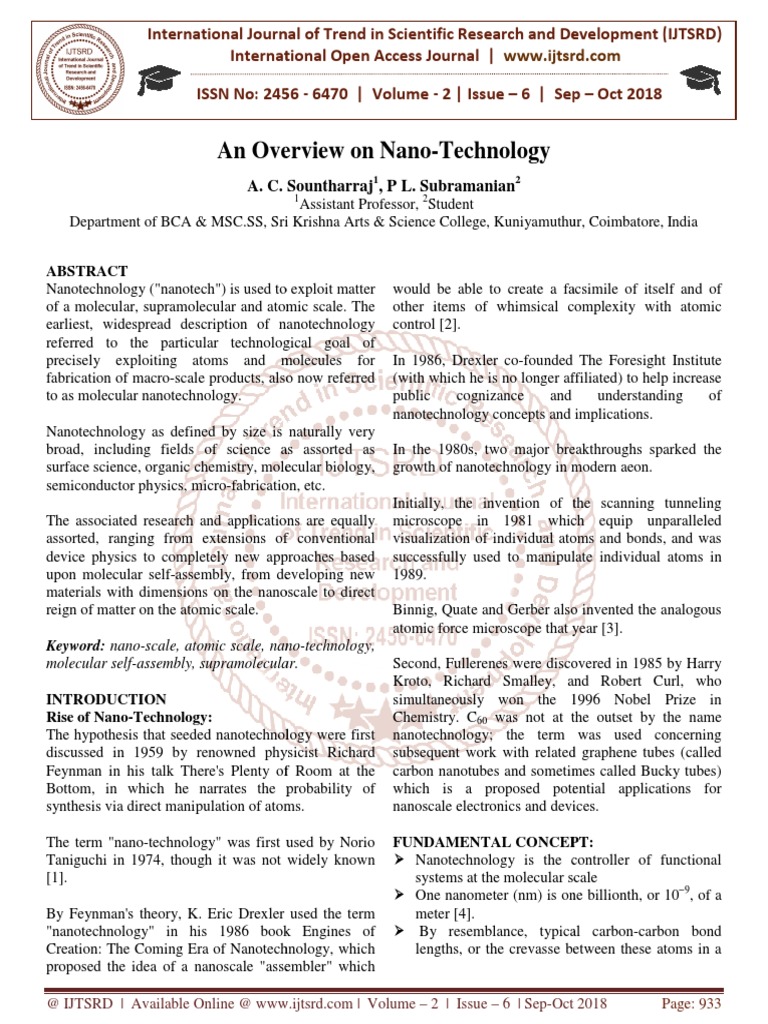 Overview of Nanotechnology Concepts | PDF | Nanotechnology | Futurology