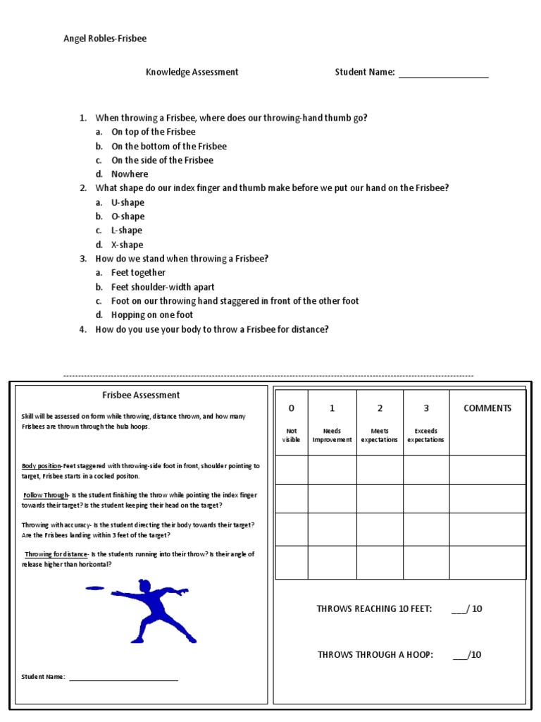 Frisbee Assessment | PDF | Sports | Leisure