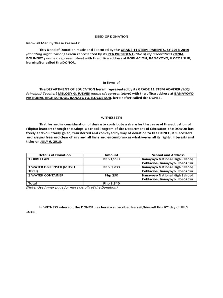 Deed of Donation | Real Estate | Common Law | Free 30-day Trial | Scribd