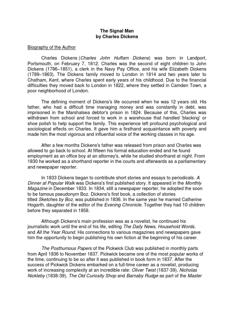 The Signal Man by Charles Dickens | PDF | Charles Dickens