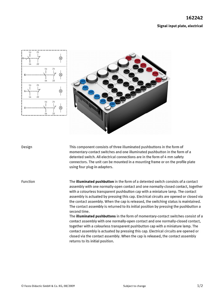 en v2 Signal Input Plate Electrical | PDF | Switch | Components