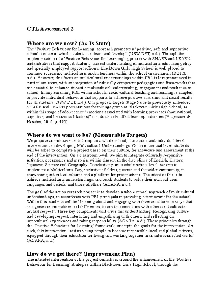 CTL Assessment Two | PDF | Project Based Learning | Pedagogy
