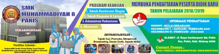 Spanduk Pendaftaran SMK Muhammadiyah 8 | PDF