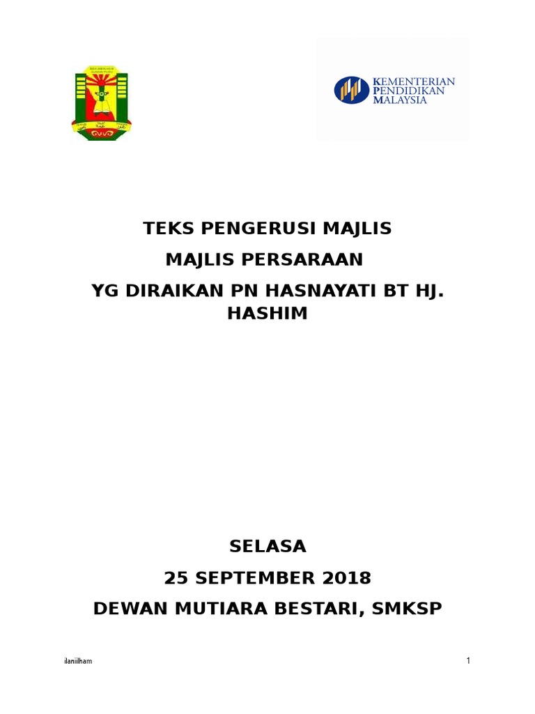 Teks Pengerusi Majlis Persaraan | PDF
