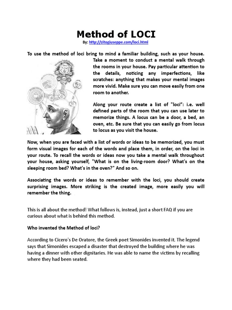 Method of LOCI | PDF | Visualization (Graphics) | Neuropsychological ...