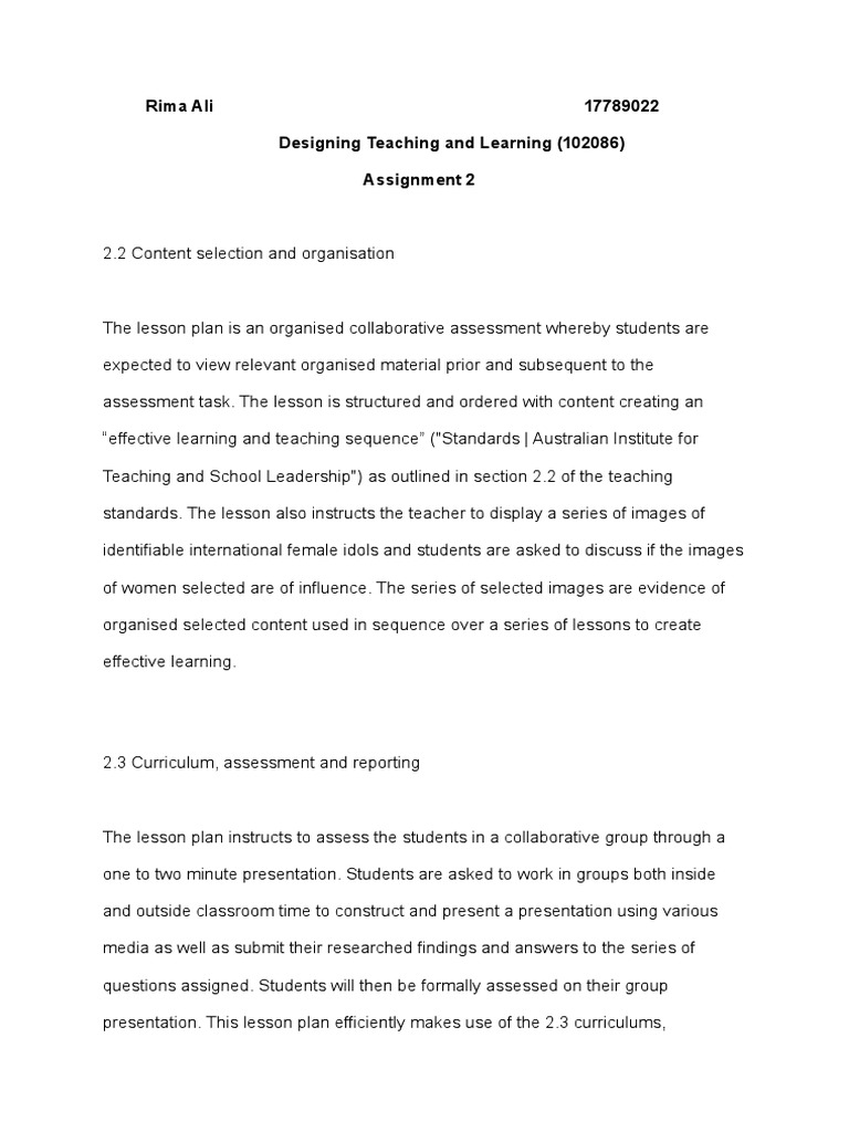 Designing Teaching and Learning | PDF | Lesson Plan | Educational ...