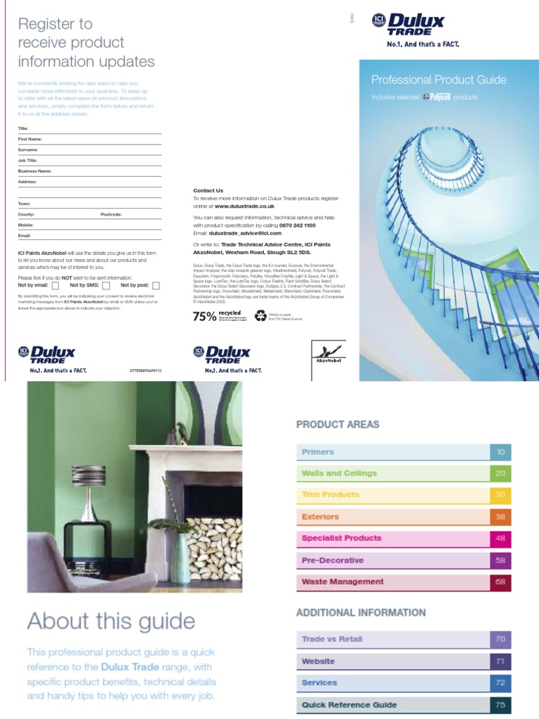 Dulux Professional Product Guide PDF | PDF | Volatile Organic Compound ...