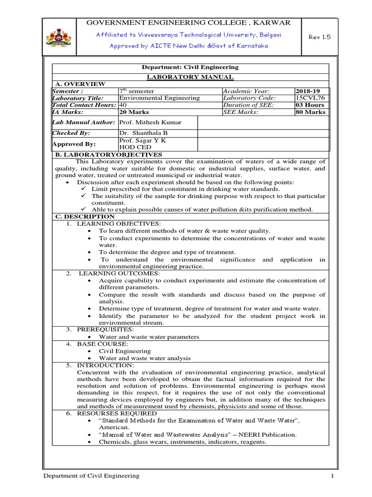 Government Engineering College, Karwar | PDF | Acid | Alkalinity