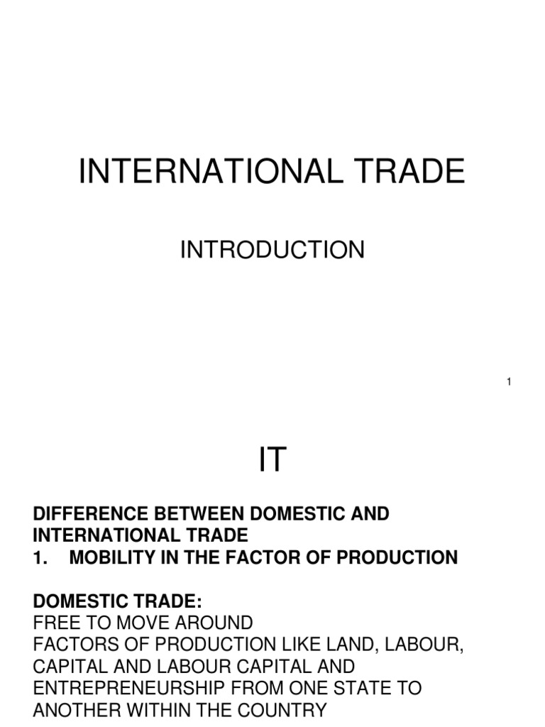 It International Trade - PPT Final | PDF