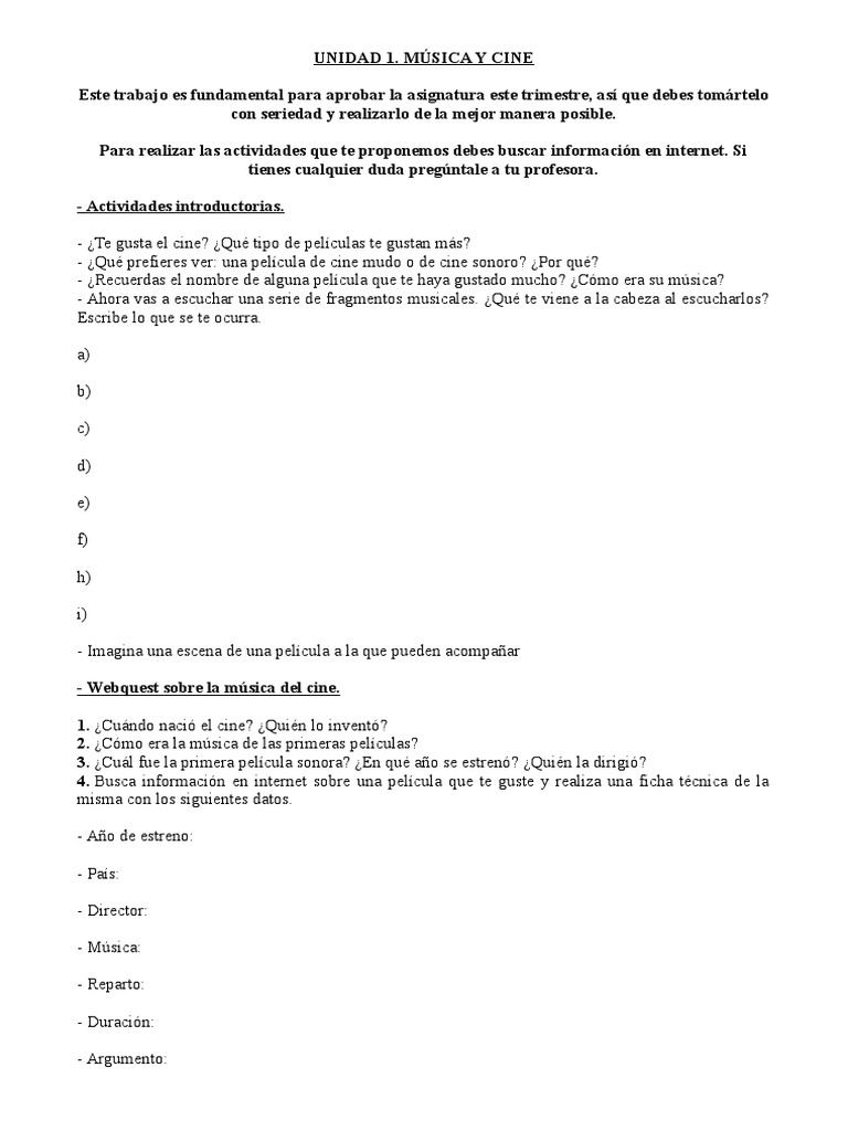 Webquest de Cine | PDF | Cine