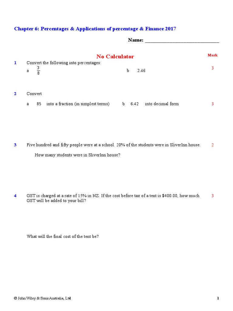 Applications of Percentages Assignment | PDF | Percentage | Prices