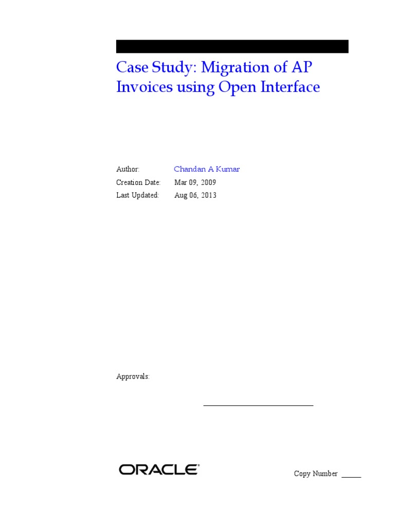 Case Study of AP Invoices Using Open Interface Table | PDF | Accounts ...