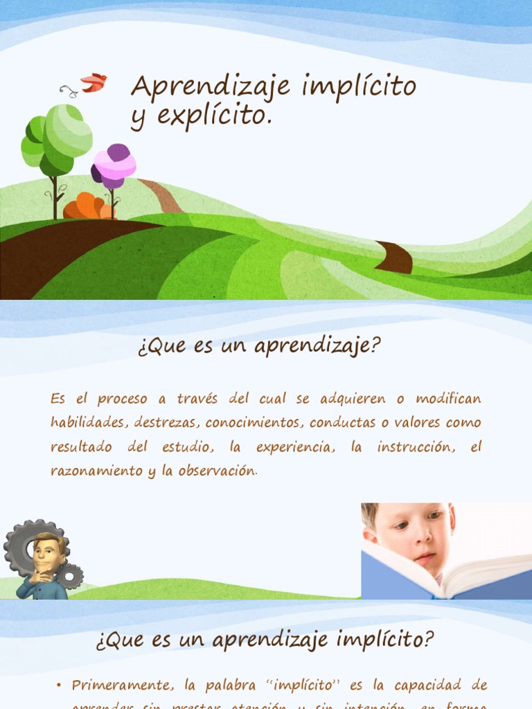 Aprendizaje Implícito y Explícito | PDF | Aprendizaje | Ciencias del ...