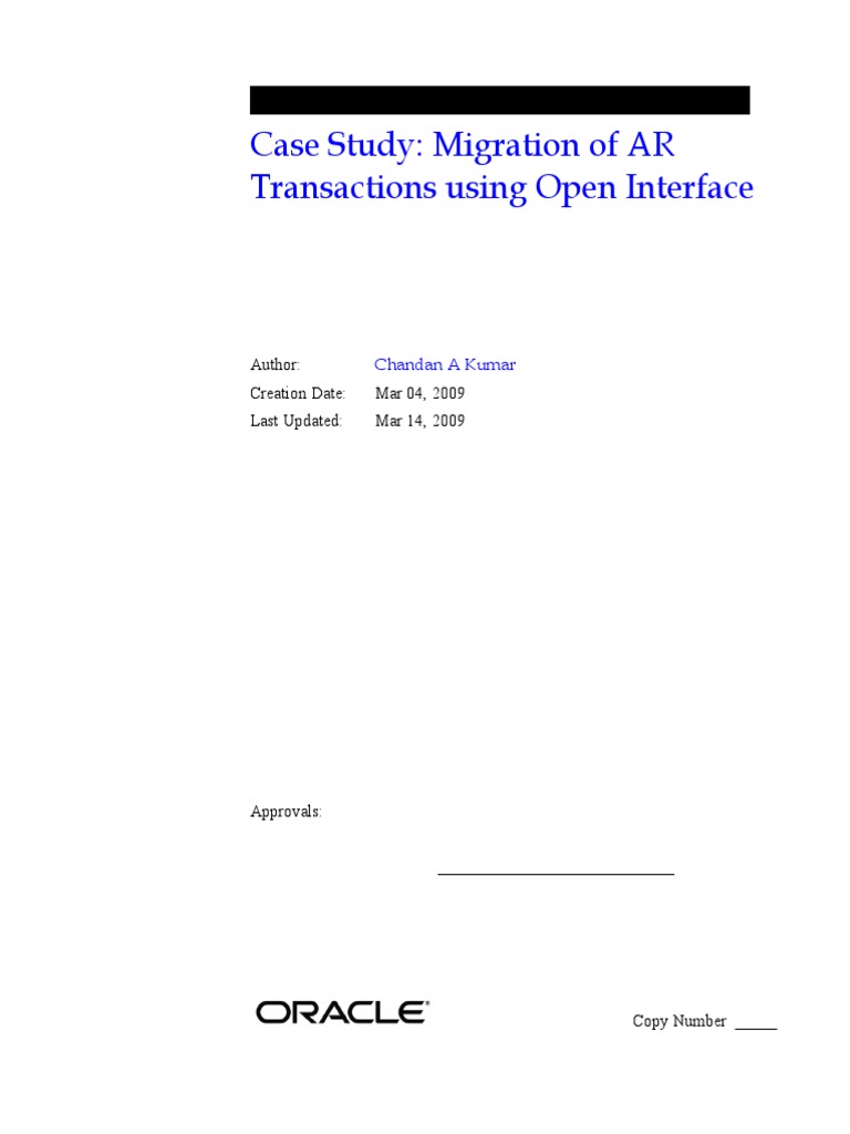 Case Study of AR Transactions Using Open Interface Table | Download Free PDF | Oracle Database ...