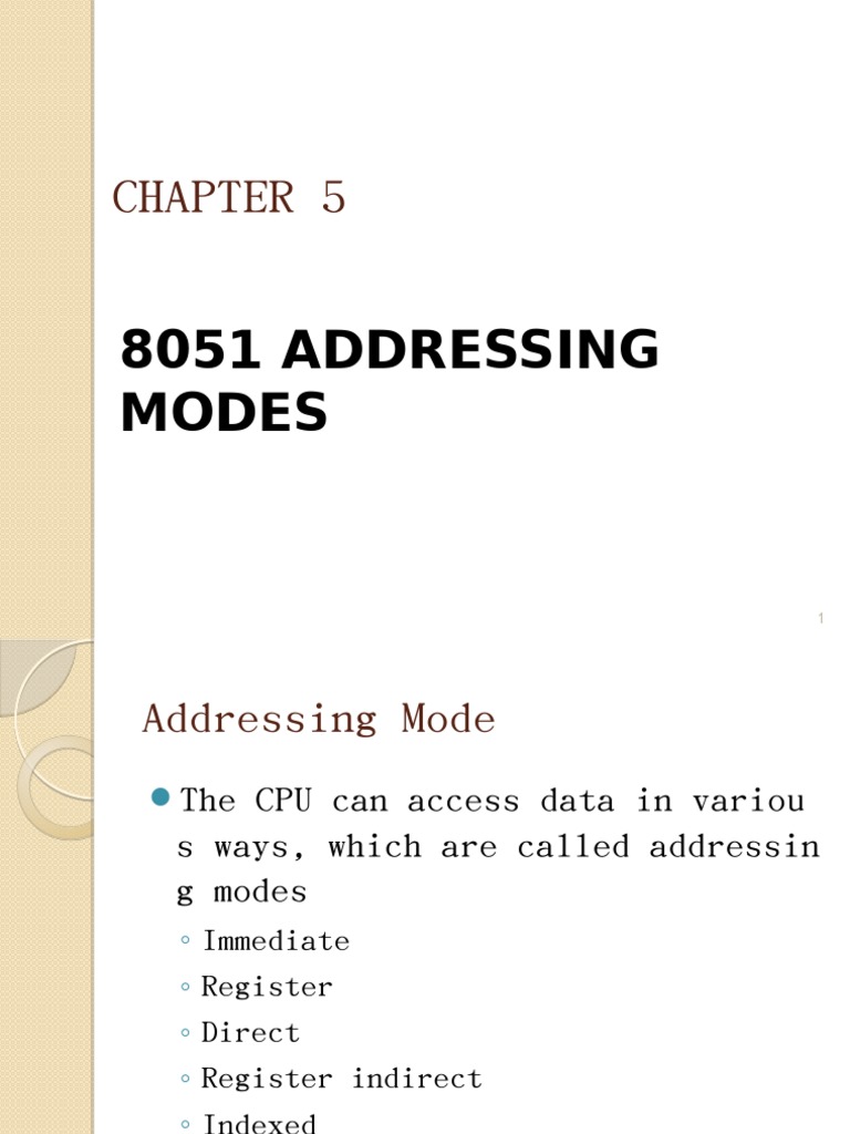 Addressing Modes 8051 Pdf Central Processing Unit Data