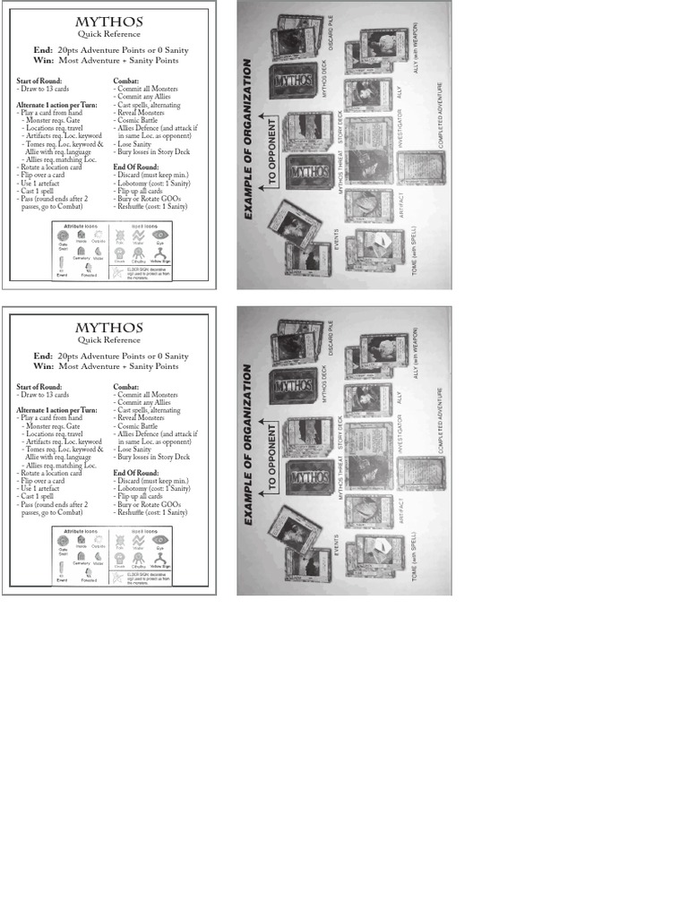 Mythos Quick Ref Cards | PDF