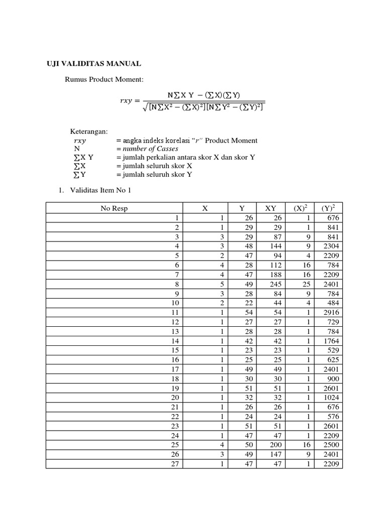 Rumus Uji Validitas Manual Pdf 7919