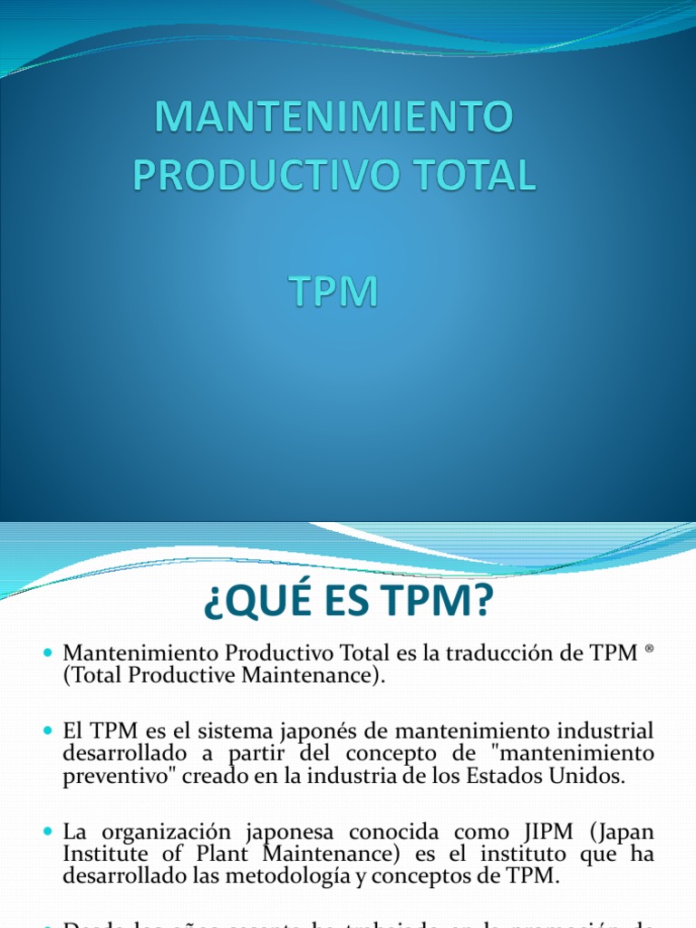 TPM | PDF | Calidad (comercial) | Business