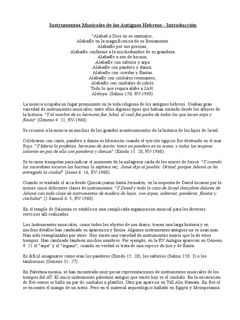 La música sagrada de los antiguos hebreos: Explorando la rica tradición ...