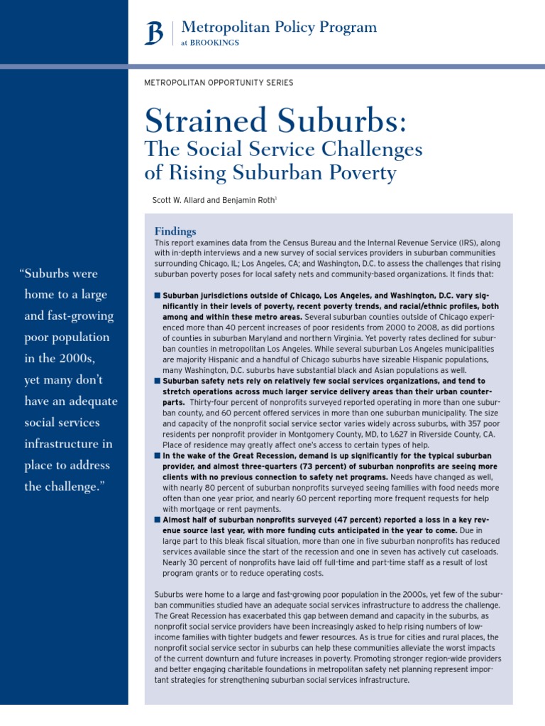 Strained Suburbs:: The Social Service Challenges of Rising Suburban ...