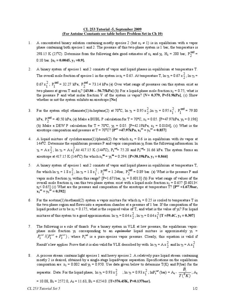 Extra Problem Pdf Chemical Process Engineering Gases