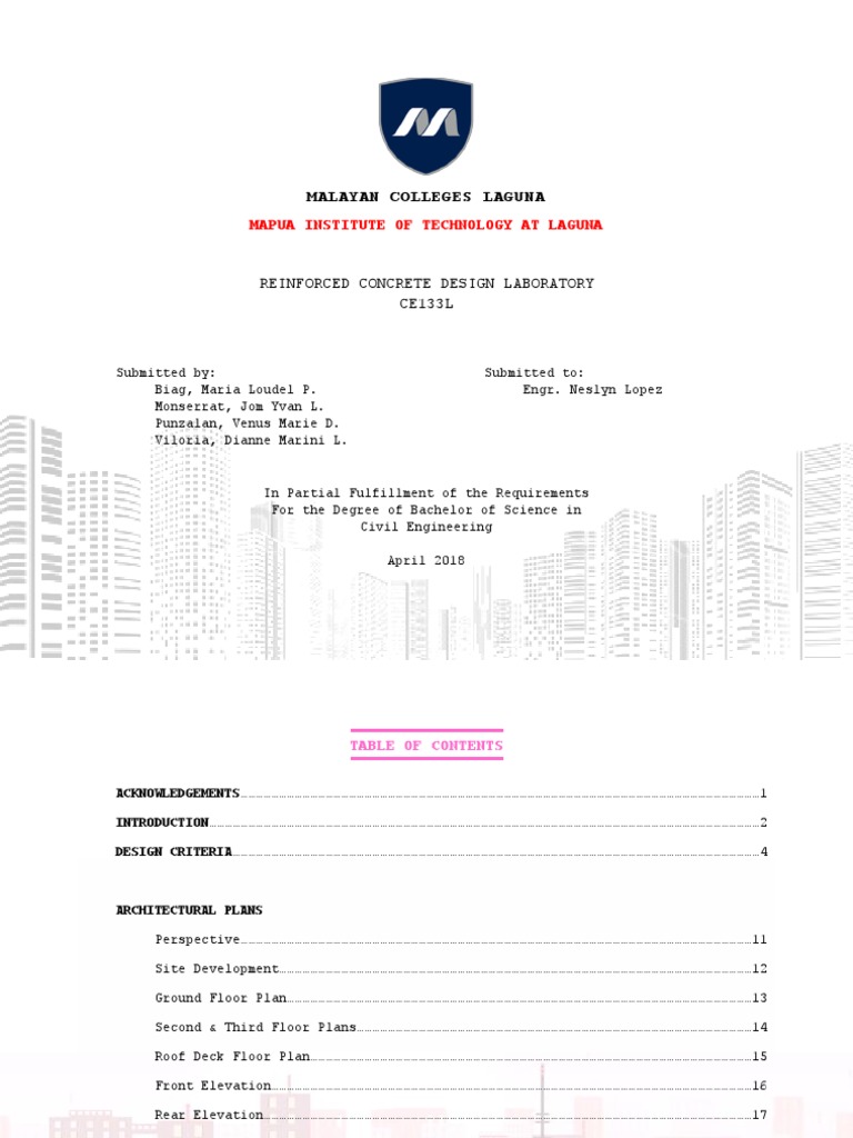 RCD Lab Project - Final 3.0 PDF | PDF | Reinforced Concrete | Concrete