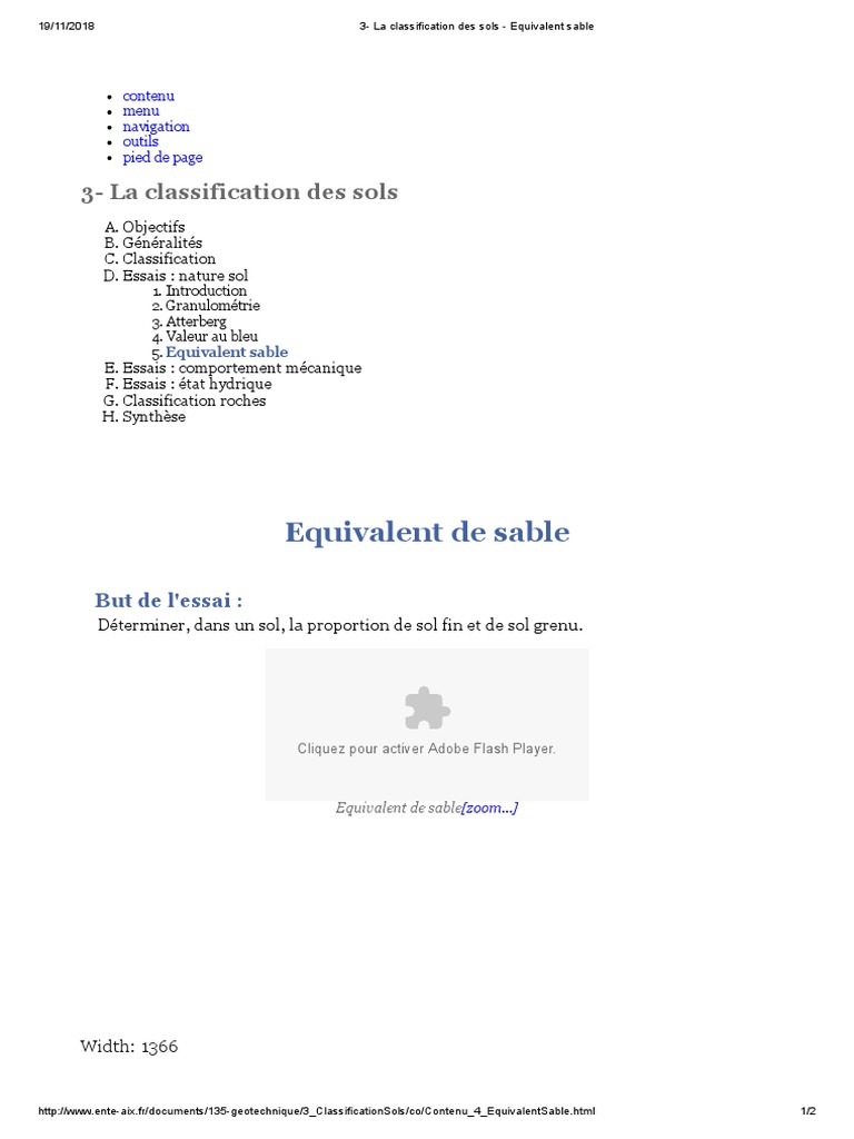 3 - La Classification Des Sols - Equivalent Sable | PDF