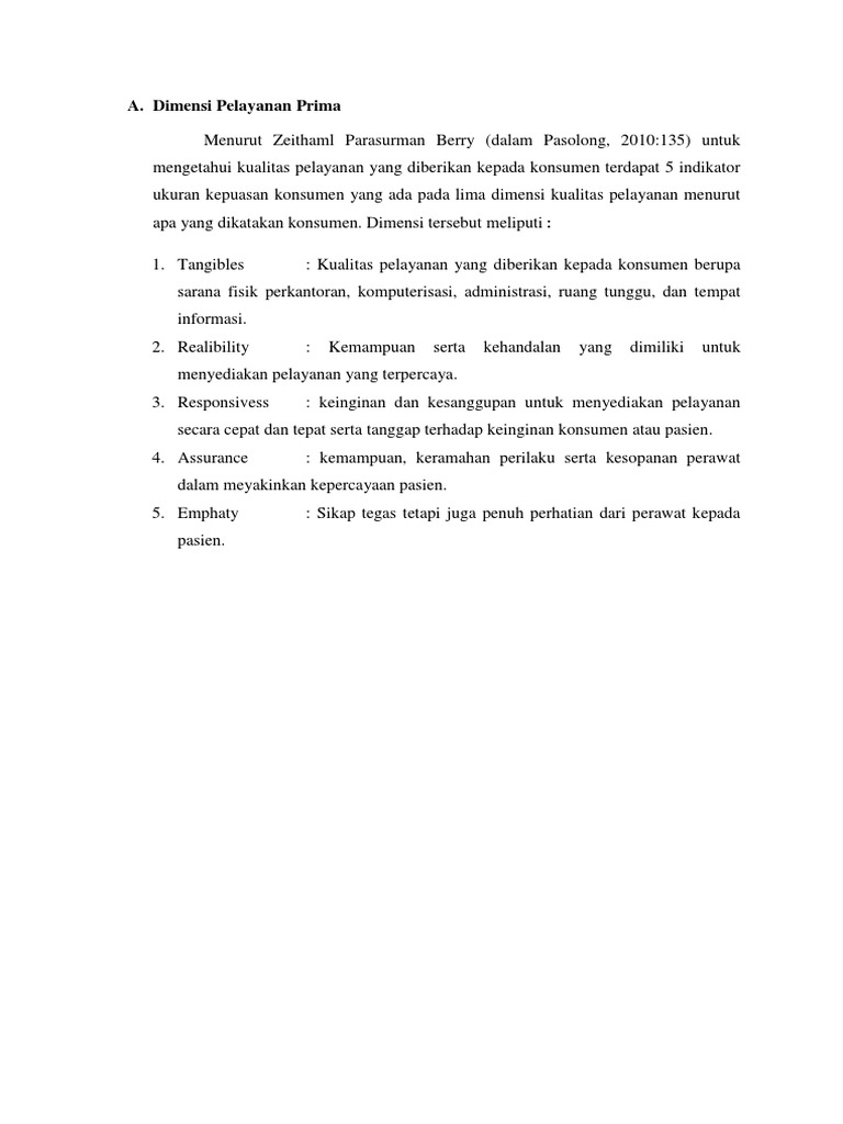 Dimensi Pelayanan Prima | PDF