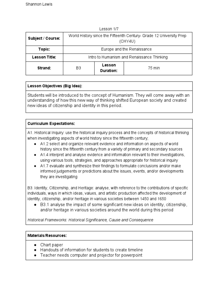 Lesson 1 | PDF | European Wars Of Religion | Identity (Social Science)