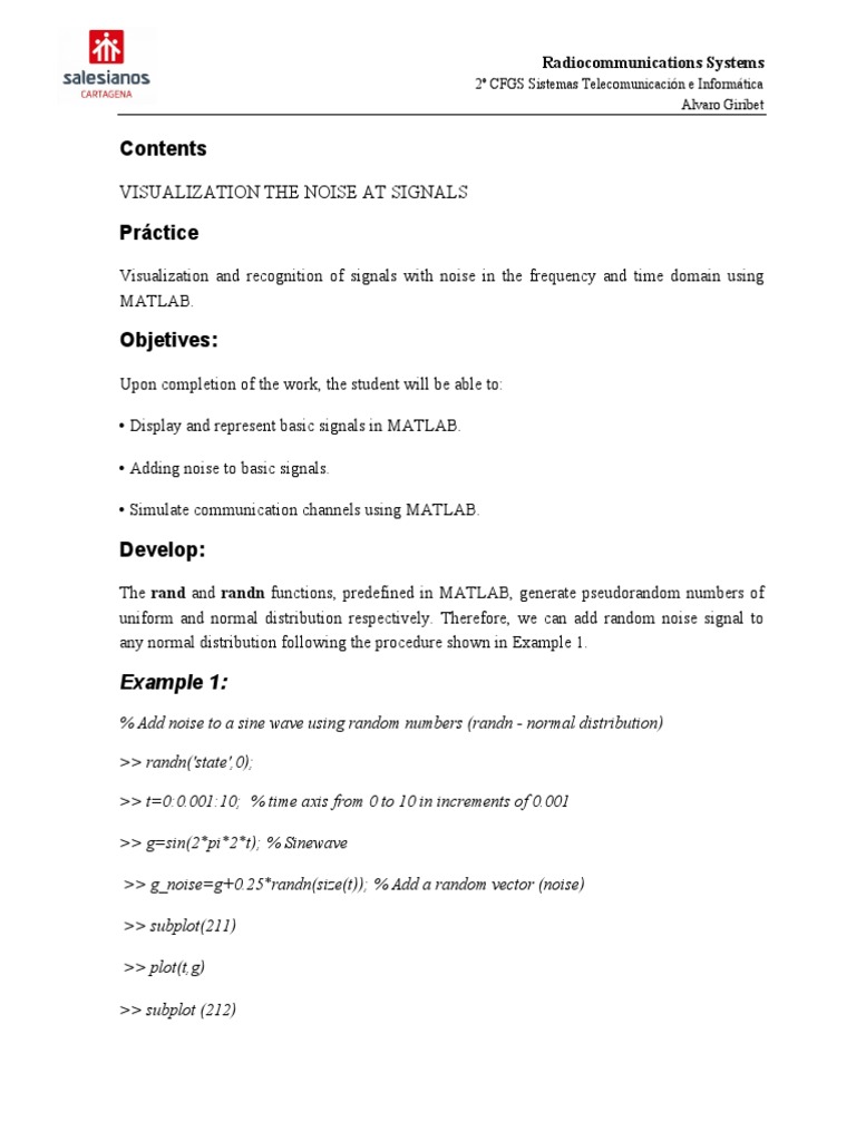 Visualization The Noise at Signals: Example 1 | PDF | Signal To Noise ...