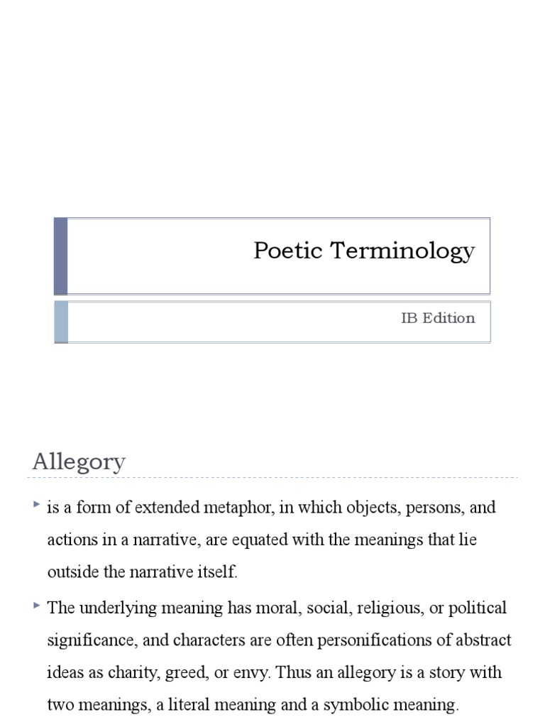 Poetic Terminology: IB Edition | PDF | Poetry | Metre (Poetry)